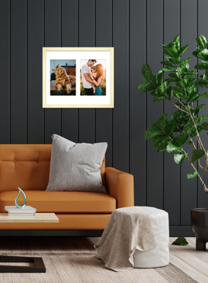 12x10 Inch 2 Opening Photo Collage Frame, Display Two 7x5 Inch Photos ...