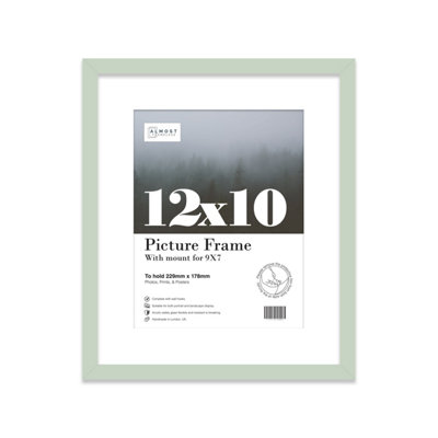 12x10" Mint Green Frame With Mount for 9x7" Pictures 20mm Slim Edge ...