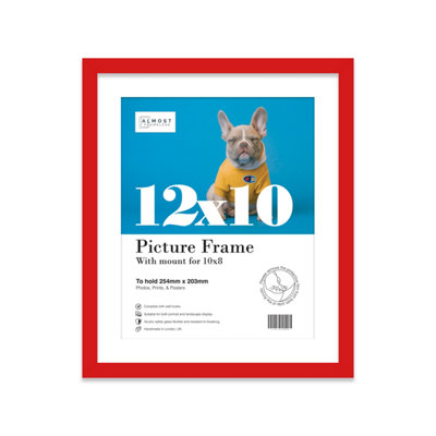 12x10" Red Frame With Mount for 10x8" Pictures 20mm Thin Edge Portrait ...