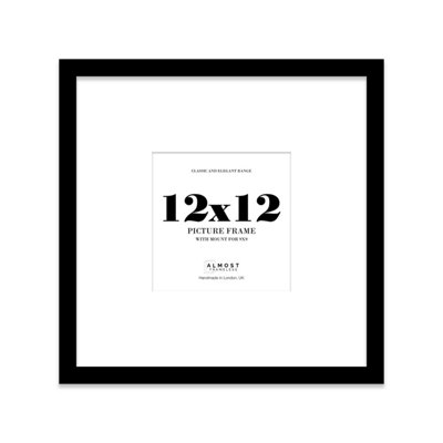 12x12" Black Picture Frame - 12x12" Square Frame with 9x9" Mount for ...