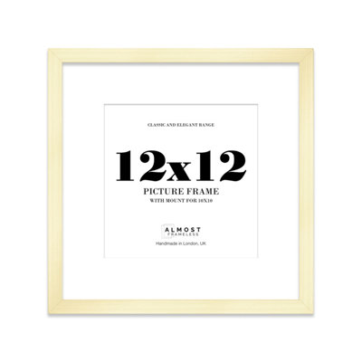 12x12" Gold Picture Frame - 12x12" Square Frame with 10x10" Mount for ...