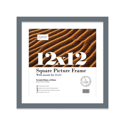 12x12" Grey Picture Frame - 12x12" Square Frame with 11x11" Mount for ...