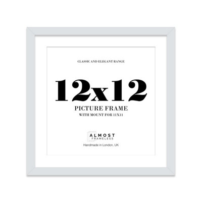 12x12" Light Grey Picture Frame - 12x12" Square Frame with 11x11" Mount ...