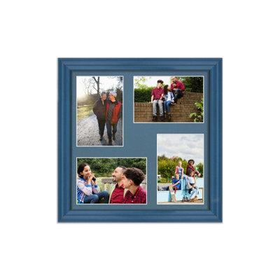 12X12 Navy Blue Classic Multi Photo Frame with Pompadour Mount - Holds ...