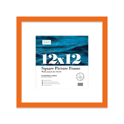 12x12" Orange Picture Frame - 12x12" Square Frame with 10x10" Mount for ...