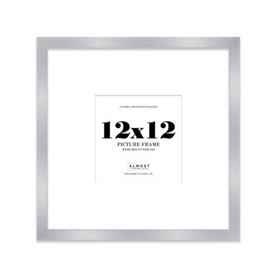 12x12" Silver Picture Frame - 12x12" Square Frame with 9x9" Mount for ...