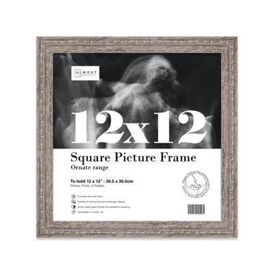 12x12 Walnut Ornate Picture Frame (30.5 x 30.5cm) Poster, Photo ...