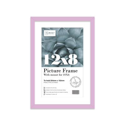 12x8" Lilac Frame With Mount for 10x6" Pictures 20mm Slim Edge Portrait ...