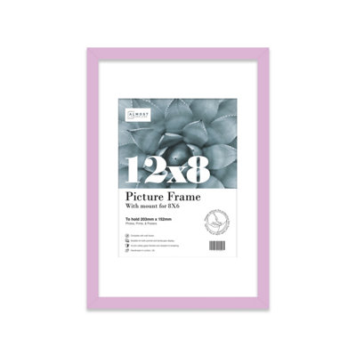 12x8" Lilac Frame With Mount for 8x6" Pictures 20mm Thin Edge Portrait ...