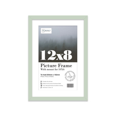 12x8" Mint Green Frame With Mount for 10x6" Pictures 20mm Thin Edge ...