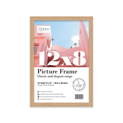 12x8 Oak Picture Frame (30.5 x 20.3cm) Poster, Photo, Artwork, Gallery ...