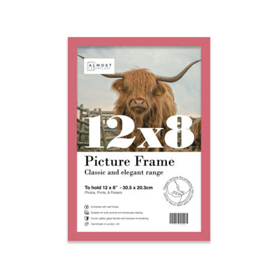 12x8 Pink Picture Frame (30.5 x 20.3cm) Poster, Photo, Artwork, Gallery ...