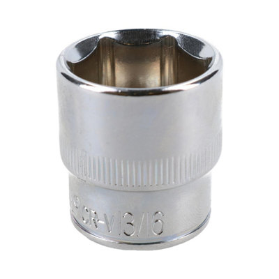 13/16" Imperial 6 Point 3/8" Drive Shallow Socket SAE AF Chrome ...