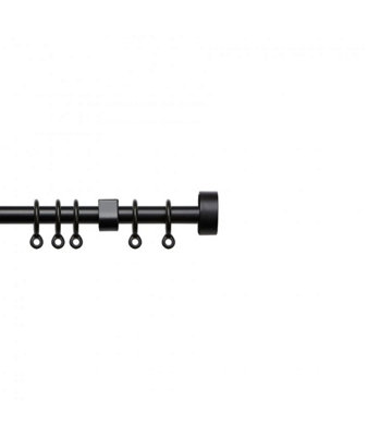 13 - 16mm Stud End Metal Curtain Pole Set - Black
