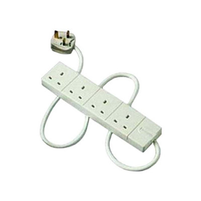 13 Amp 4 Gang Extension Socket C/W 2M Lead + Plug