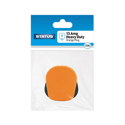 13 Amp Plug Orange 1 pk in Poly Bag