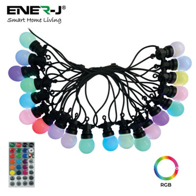 13 Meters RGB String Light Kit, 5V 5W (20 RGB Bulbs + IR Remote + UK ...