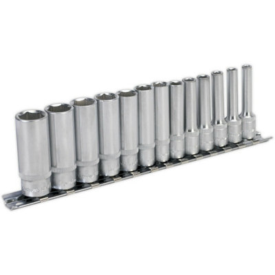 13 PACK - DEEP Socket Set 1/4" Metric Square Drive - 6 Point WallDrive ...
