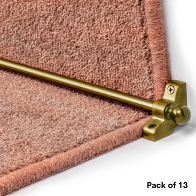 13 PACK - HOLLOW STAIR CARPET RUNNER RODS - AFFORDABLE STAIR ROD BARS ...