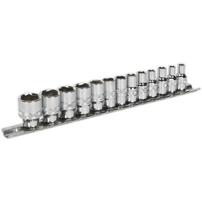 13 PACK Socket Set 1/4" Metric Square Drive - 6 Point LOCK-ON Rounded ...