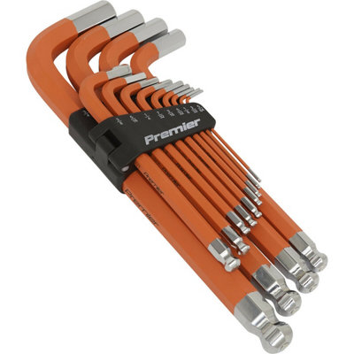 13 Piece Long Jumbo Ball-End Hex Key Set - Imperial Sizing- Anti-Slip ...