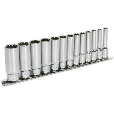 13-Piece Universal Deep Metric Socket Set for 1/4 Inch Drives - Durable ...