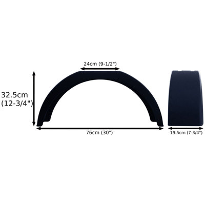 13" Plastic Mudguard Fender (Single) Flush Fit & 2 (SMALL) Angle Brackets