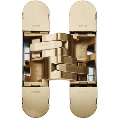 130 x 30mm Flush Concealed Heavy Duty Hinge Fits Unrebated Doors SATIN ...