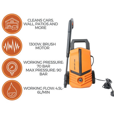 1300W Electric Pressure Washer with Spray Gun & Adjustable Nozzle 90 ...
