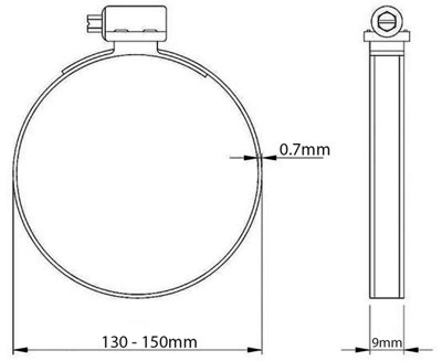 130mm - 150mm (Pack of 20) W1 Zinc Plated Jubilee Type Worm Drive Hose ...