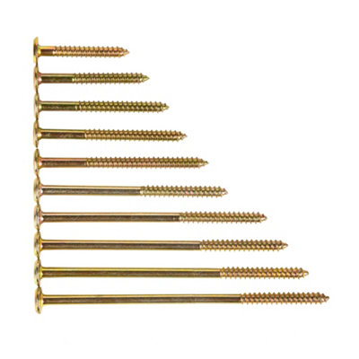 130mm Furniture Wood/Timber Connector Screws Hex Drive Steel Flat Head ...