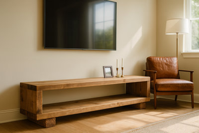130x30cm TORIE Solid Wood Chunky TV Unit
