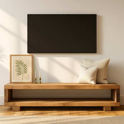 130x30cm TORIE Solid Wood Chunky TV Unit