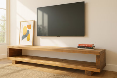 130x30cm TORIE Solid Wood Chunky TV Unit