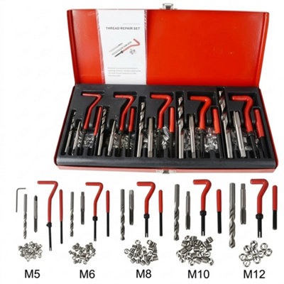131 Piece Thread Repair Helicoil Kit Metric HSS Drill Tap Insert Set