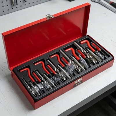 131 Piece Thread Repair Helicoil Kit Metric HSS Drill Tap Insert Set