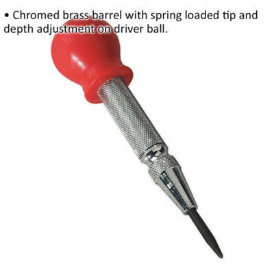 135mm Heavy Duty Automatic Centre Punch with Brass Barrel and Spring ...