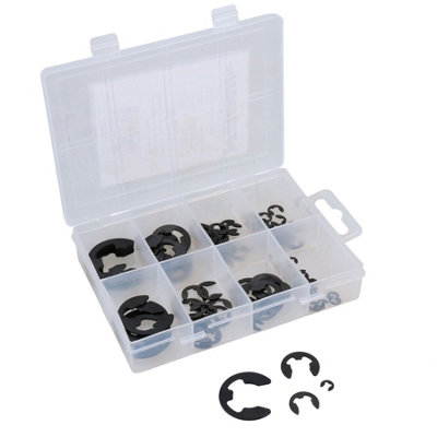 135pc E-Clip External Retaining Clips for Hinge Pins Rotating Shafts ...