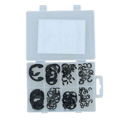 135pc E-Clip External Retaining Clips for Hinge Pins Rotating Shafts ...