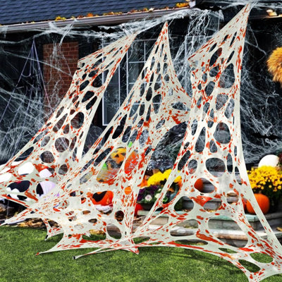 1360 Sqft Cuttable Halloween Spider Web Decoration-Blood Stretchable ...