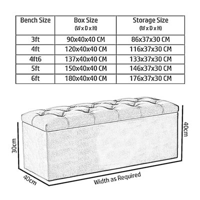 137cm Luna Chesterfield Ottoman Storage Box - White Plush Velvet ...