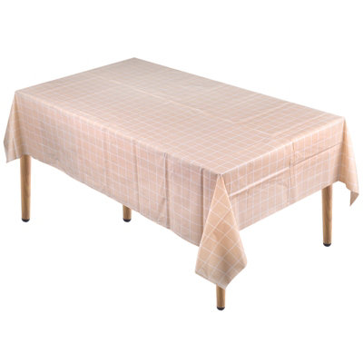 137cm x 180cm Checkered Rectangular Tablecloth, PVC Plastic Table Cover ...