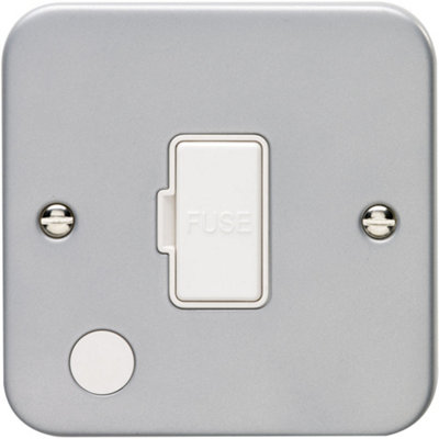 13A DP Unswitched Fuse Spur & Flex Outlet HEAVY DUTY METAL CLAD Mains ...