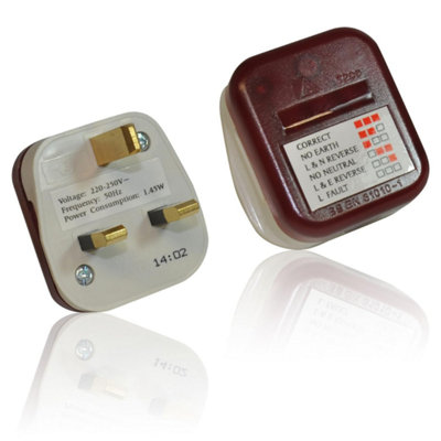 13A UK Mains Socket Tester - Quick Earth Polarity & Wiring Safety ...