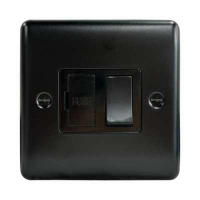 13Amp Switched Spur Matt Black