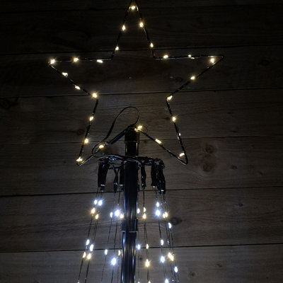 13ft 4m Premier Christmas Outdoor Black Pin Wire LED Pyramid Maypole ...