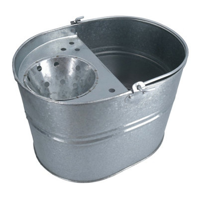13L Galvanised Metal Mop Bucket Metal Kitchen Bathroom Home Floor Cleaning