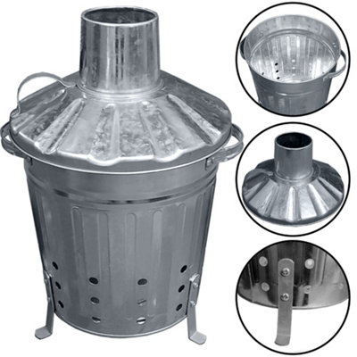13L Garden Incinerator Small Waste Paper Document Burning Fire Bin with ...