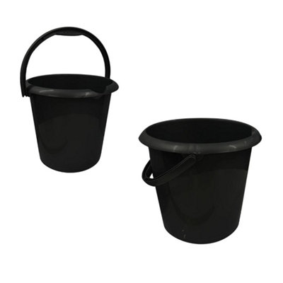 13L Graphite Plastic Bucket with Folding Handle Durable, Multi-Purpose ...