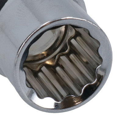 13mm 1/2in Drive Shallow Metric MM Socket 12 Sided Bi-Hex Knurled Ring